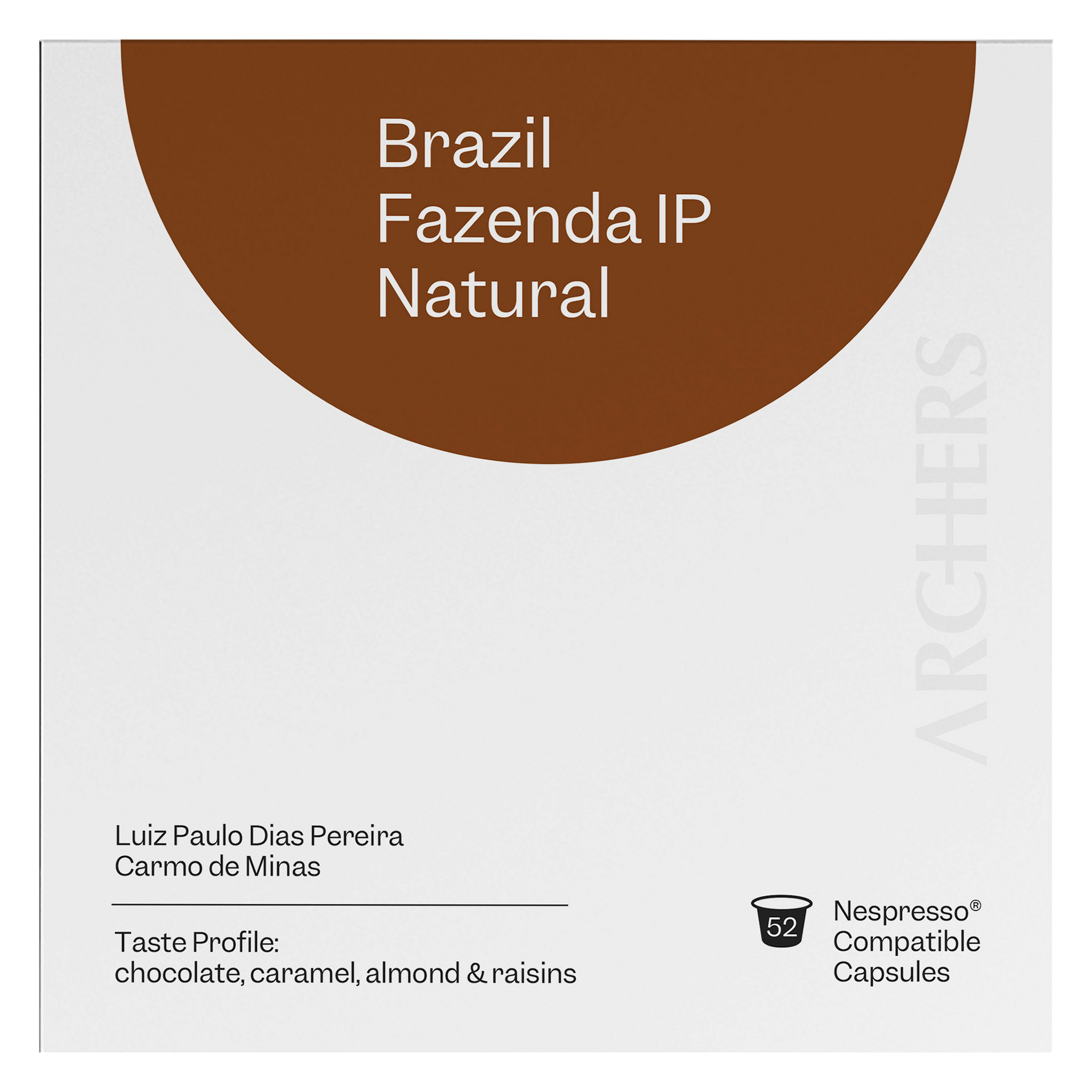 Brazil - Natural Fazenda IP Capsule Box of 52 | Archers Coffee